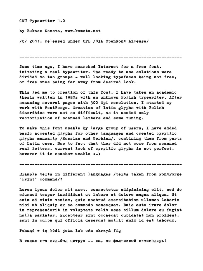 GNUTypewriter | PDF | Typefaces | Human Communication