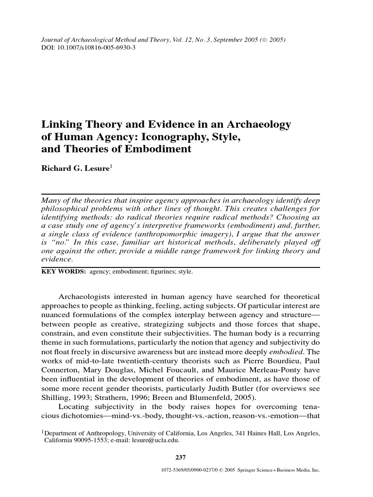 LESURE - Linking Theory and Evidence | Download Free PDF | Embodied Cognition | Theory
