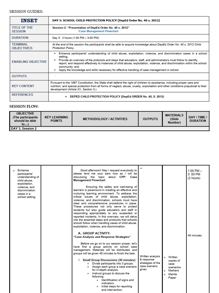 Child Protection Policy Case Management | PDF | Violence | Child Abuse