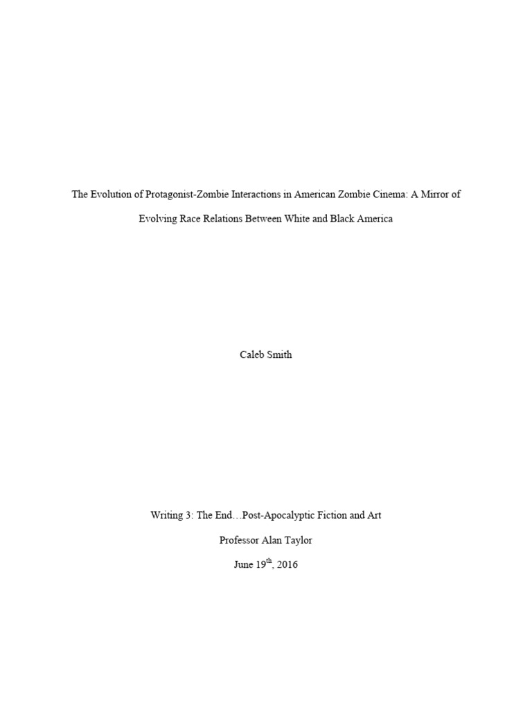 The Evolution of Protagonist-Zombie Interactions in American Zombie ...