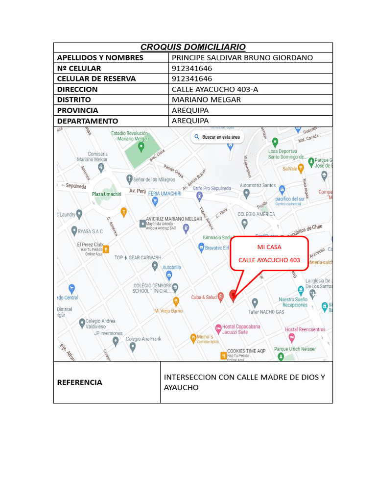 Croquis Domiciliario Modelo | PDF