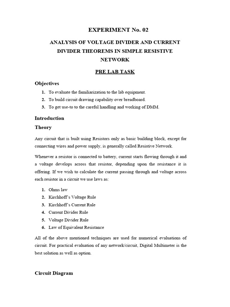 EXPERIMENT No 2 CA I | PDF | Resistor | Electrical Network