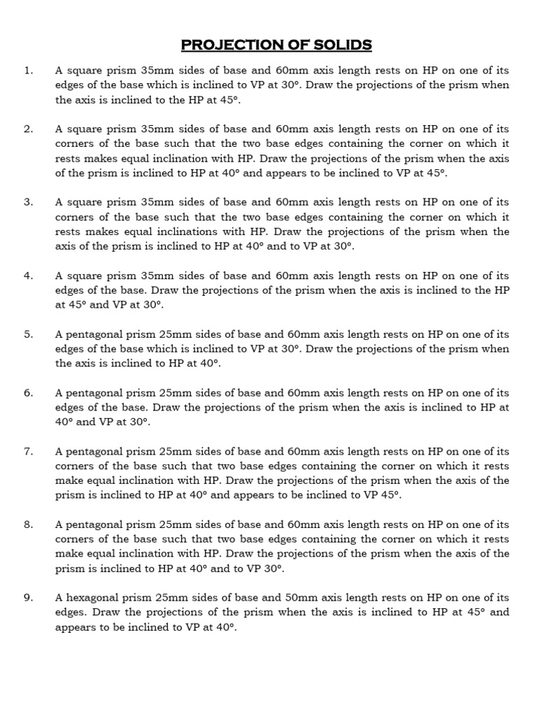 Projection of Solids | PDF | Tetrahedron | Geometric Shapes