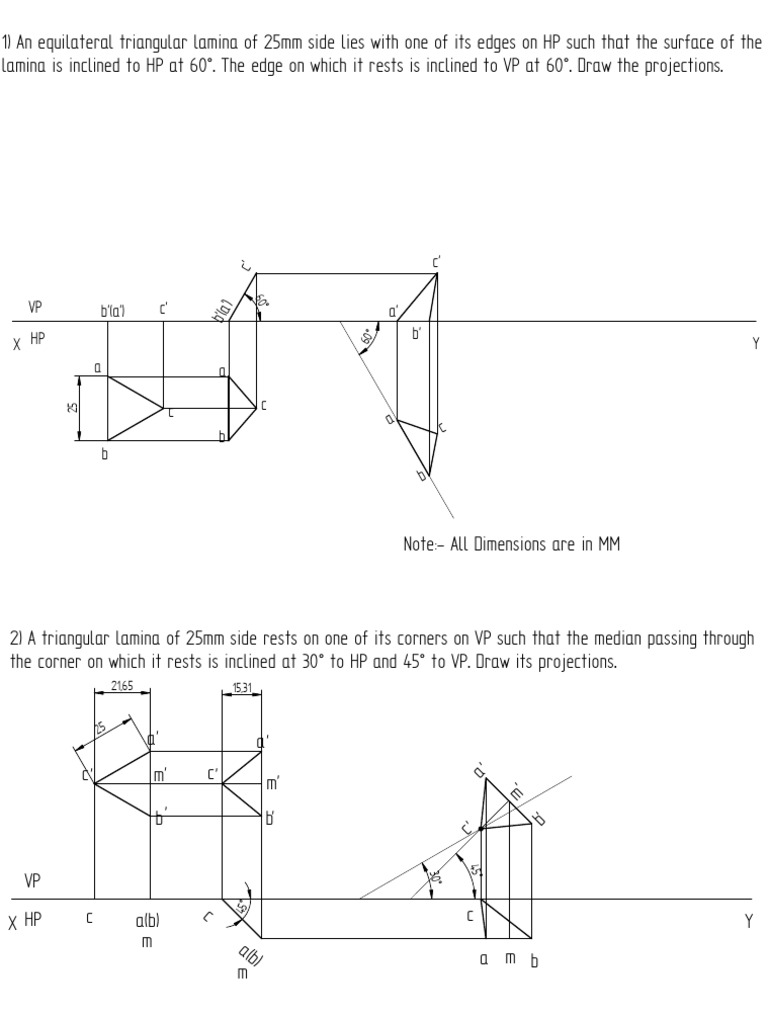 Projection of Planes | PDF | Elementary Mathematics | Geometric Shapes
