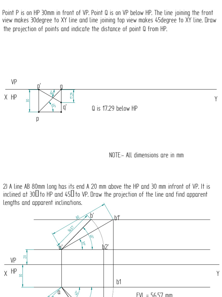 Projection of Points and Lines | PDF | Geometry | Euclidean Geometry