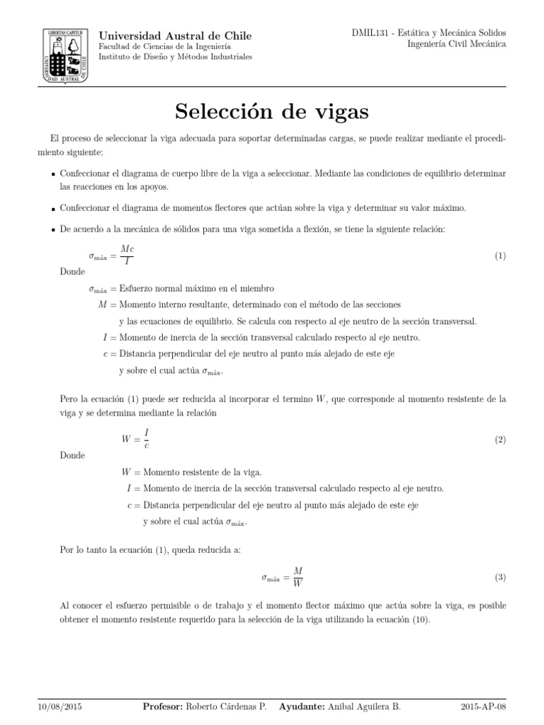 Selección de Vigas | PDF | Viga (Estructura) | Ingeniería estructural