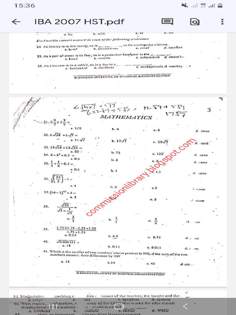 Iba SST HST Past Papers | PDF