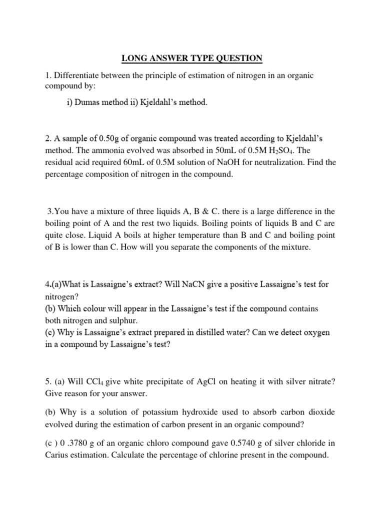 1) LONG ANSWER TYPE QUESTION (10 Nos.) | PDF