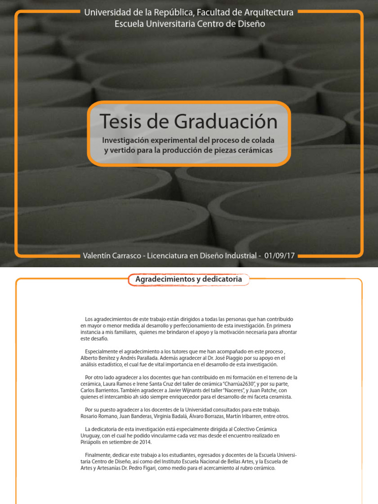 Investigación Experimental Del Proceso de Colada | PDF | Yeso | Cerámica