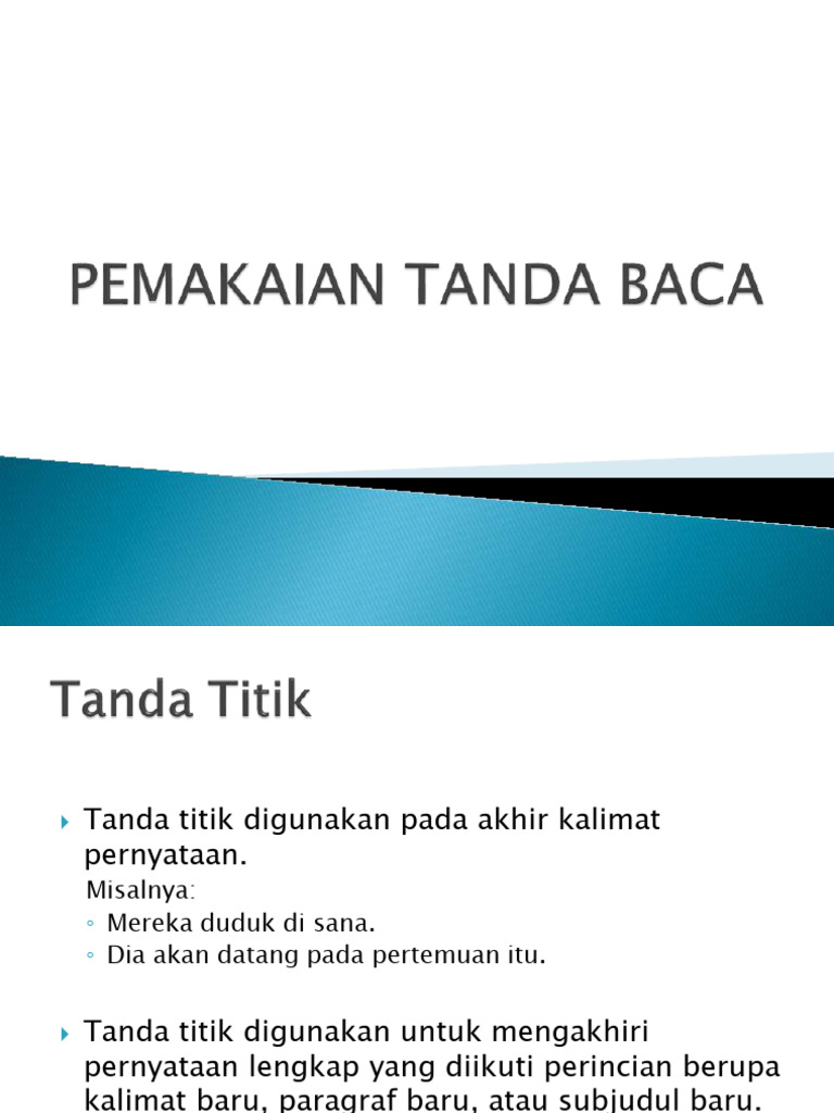 Pemakaian Tanda Baca | PDF