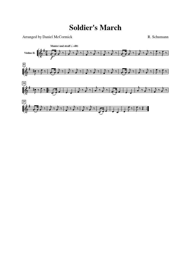 Soldier'S March: R. Schumann Arranged by Daniel Mccormick | PDF