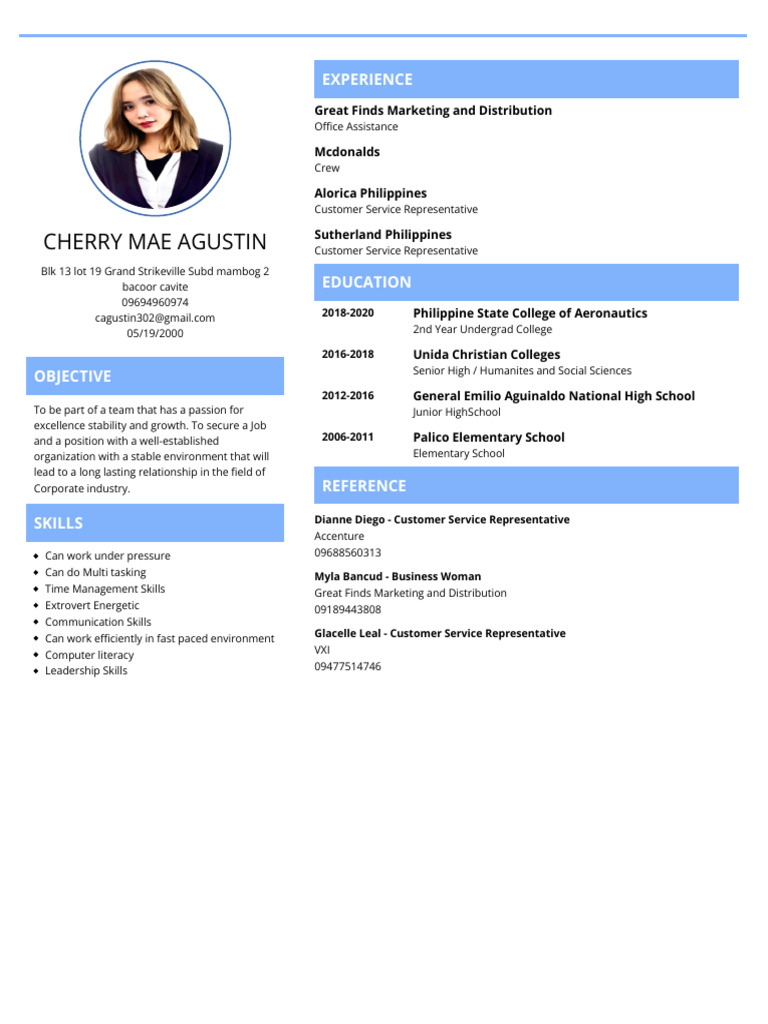 Cherry Mae A Agustin Resume | PDF