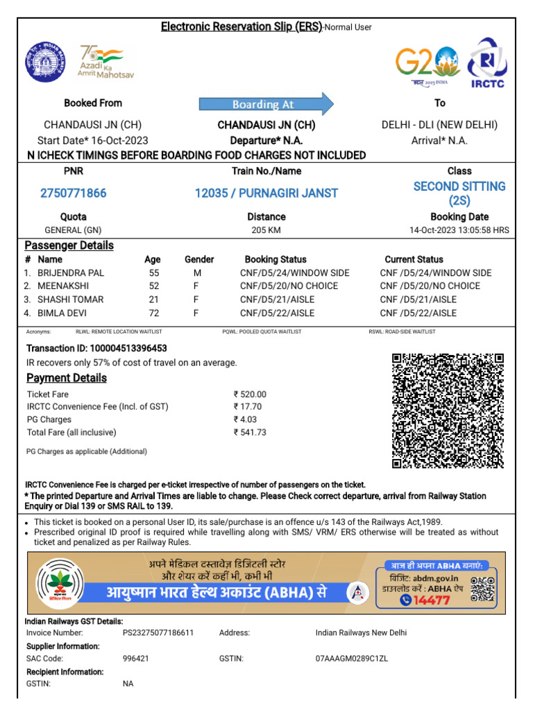 IRCTC 2nd Ticket | PDF | Identity Document | Payments