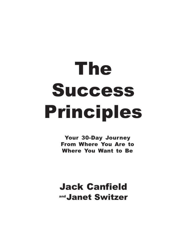 The Success Principles - Jack Canfield | PDF | Self Esteem | Marriage
