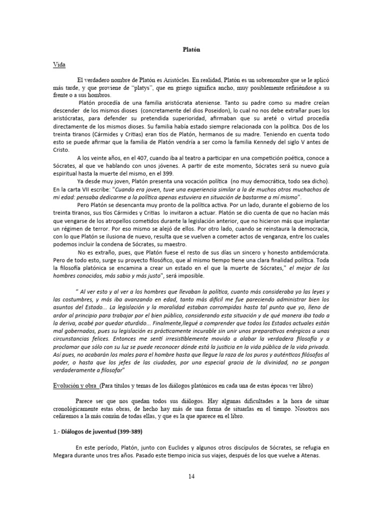 HF Platón | PDF | Platón | Conocimiento