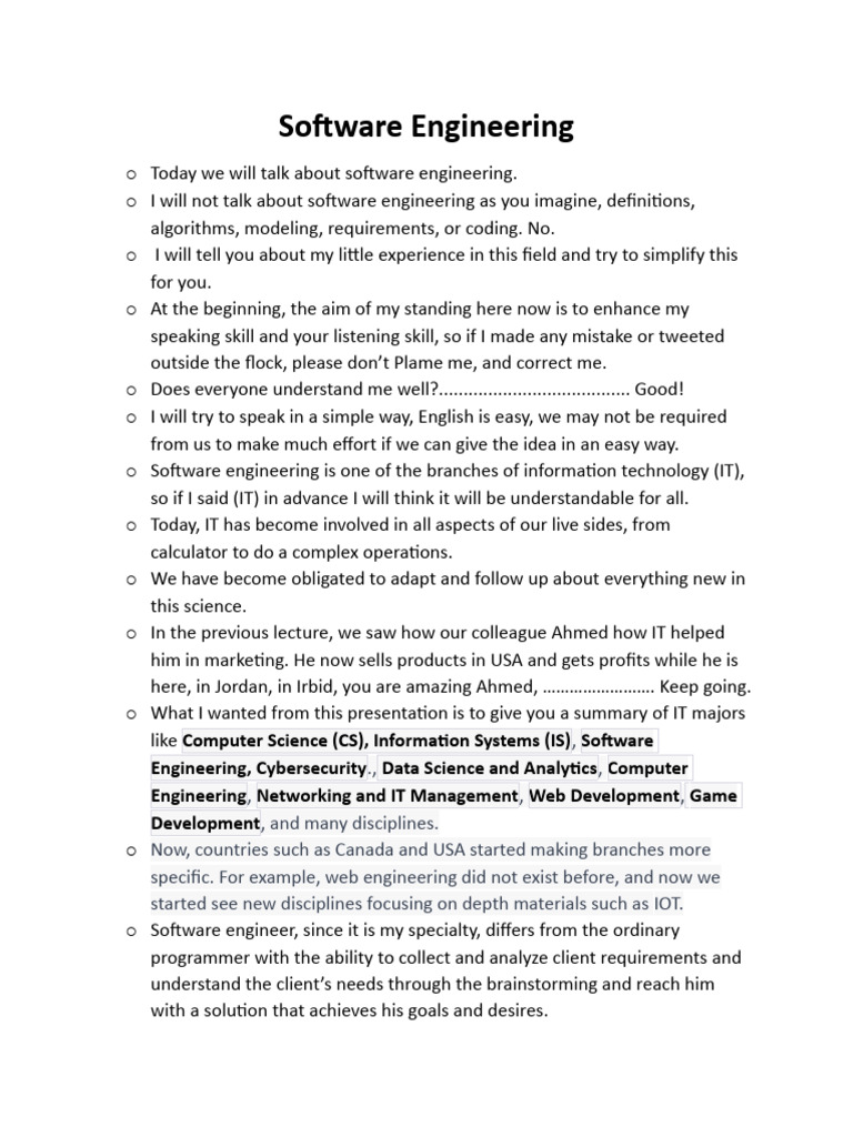 Software Engineering Presentation | PDF | Engineering | Programmer