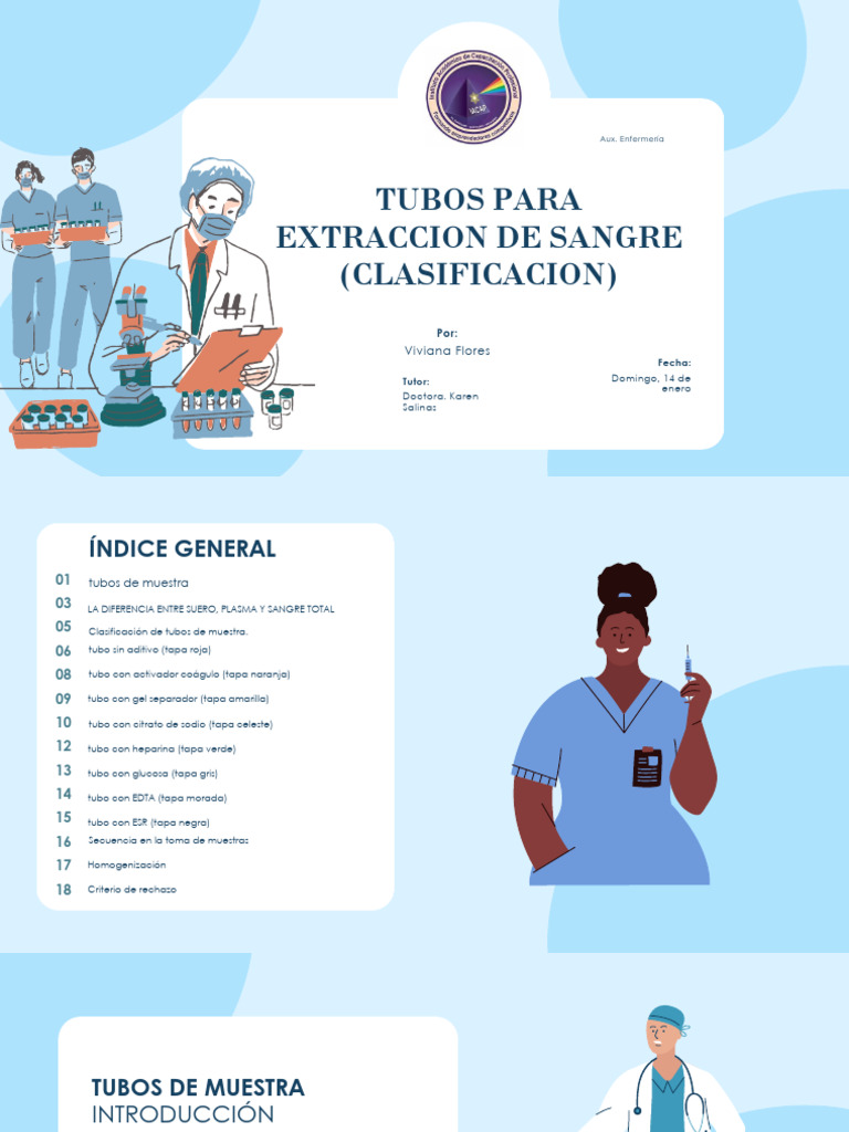 Clasificación de Tubos de Sangre | PDF | Sangre | Coagulación