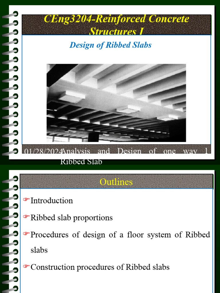 RC-I Chapter 4 Ribbed Slabs | PDF | Structural Engineering | Building Technology