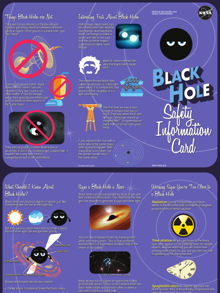 Black Hole Safety Brochure Trifold Final | PDF | Black Hole | Event Horizon