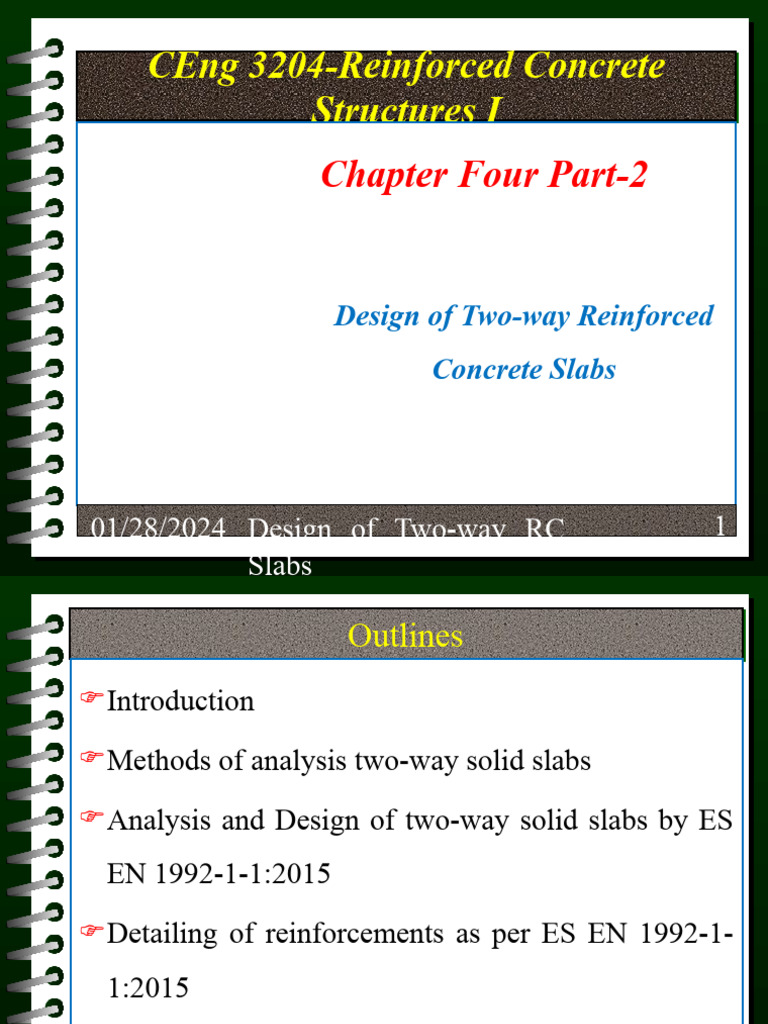 RC-I Chapter 4 Two-Way Solid Slabs | PDF | Bending | Beam (Structure)