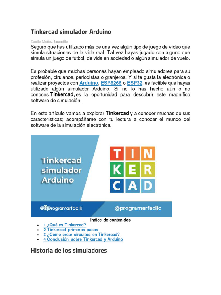 Tinkercad Simulador Arduino | PDF | Electrónica | Arduino