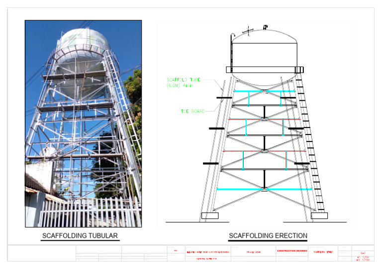 Elevated Water Tank Construction Plan | PDF