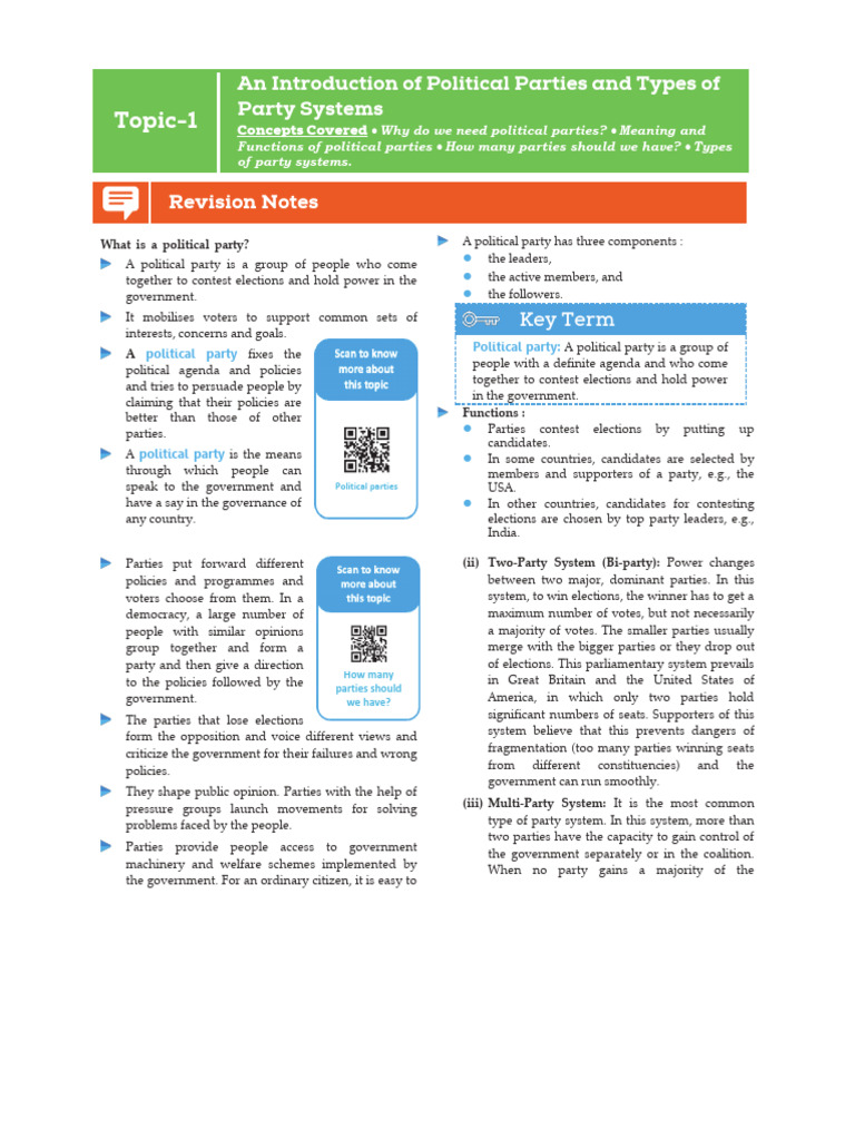 Chapter 4 POLITICAL PARTIES RN | PDF | Political Parties | Elections