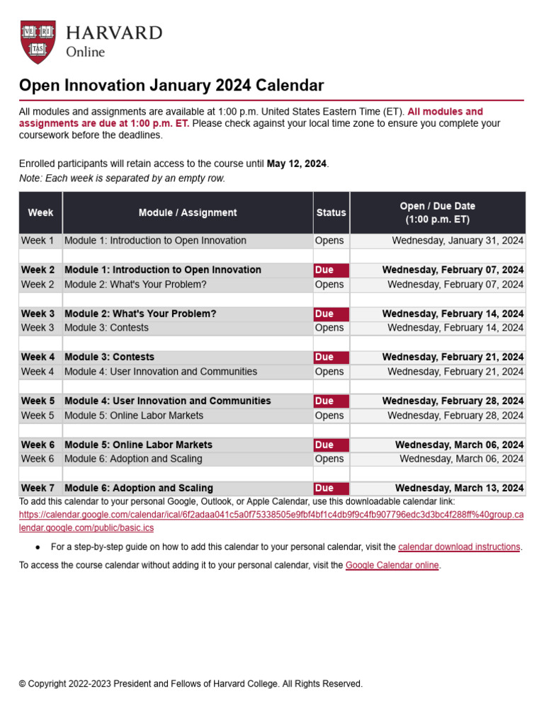 OPEN Calendar January 2024 | PDF