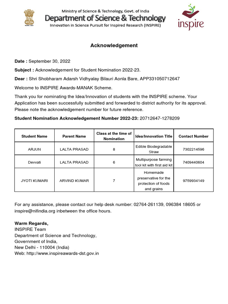 Acknowledgement | PDF