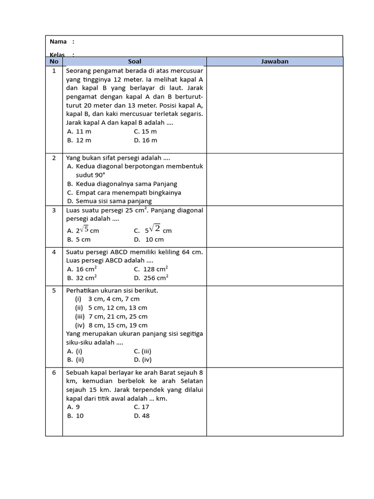 Latihan Pas Genap 7 | PDF