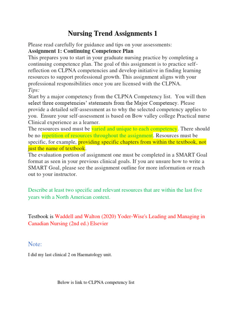 Continuing Competence Plan for Nursing | PDF