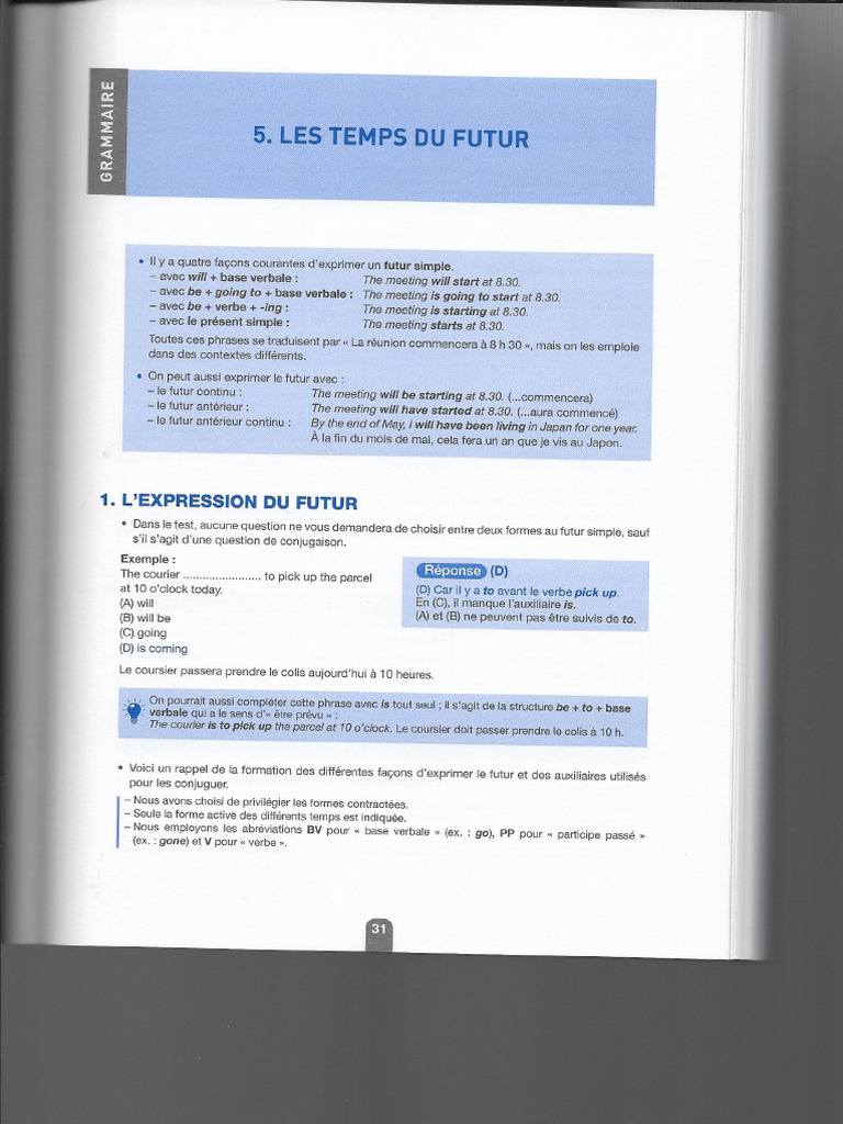 TOEIC Grammaire Unit 5 Les Temps Du Futur | PDF