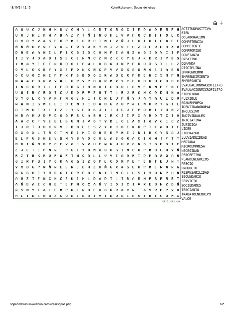 sopa de letras 8° plan negocios 2022 | PDF | Iniciativa empresarial | Ciencias económicas