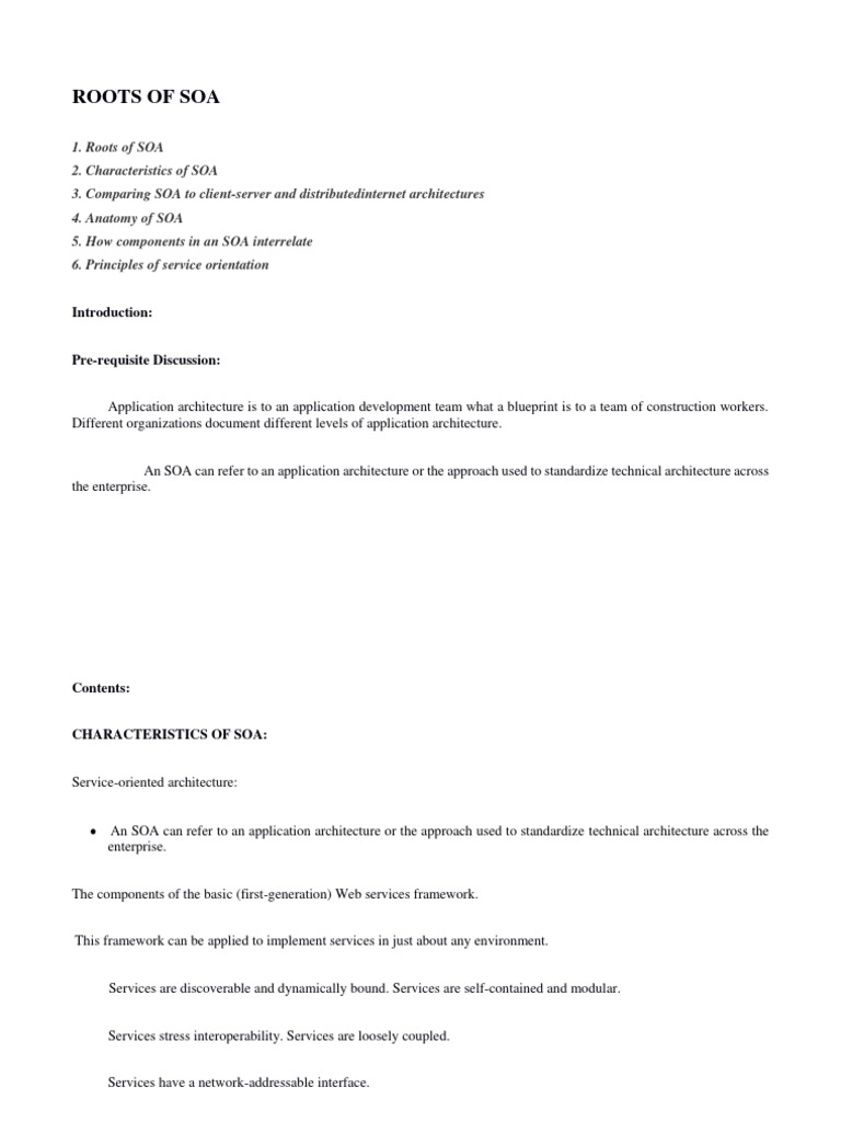 Roots of Soa | Download Free PDF | Service Oriented Architecture ...