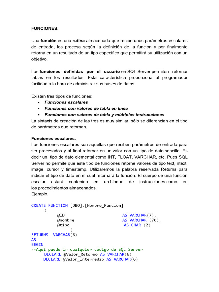 06 Funciones | PDF | SQL | Bases de datos
