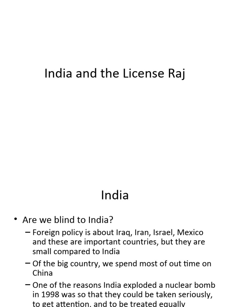 India and The License Raj | PDF | Economic Growth | Employment
