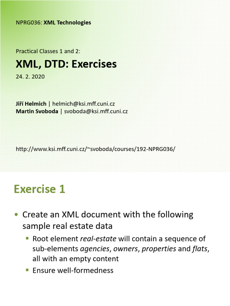 Lab 01 XML DTD Exercises | PDF | Xml | World Wide Web Consortium Standards