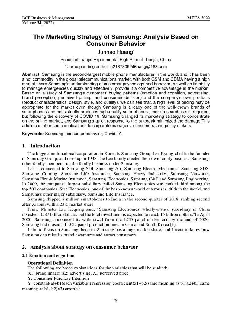 The Marketing Strategy of Samsung Analysis Based o | PDF | Samsung ...