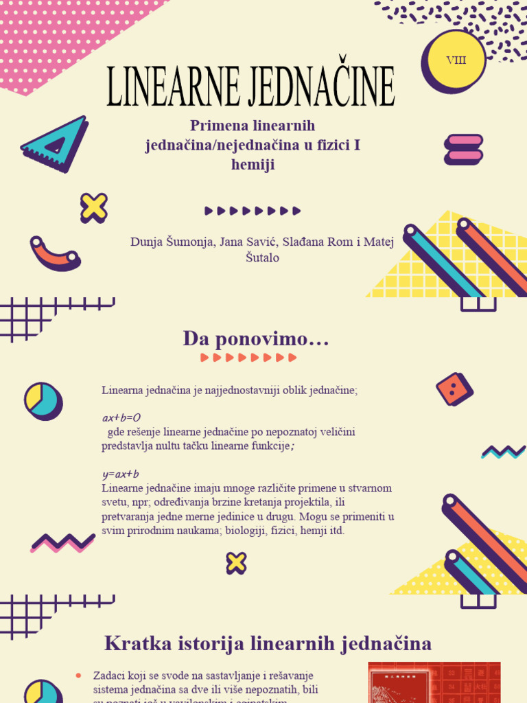 Linearne Jednačine | PDF