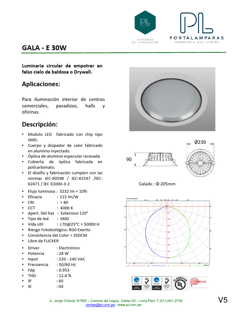 Gala - E 30W: Aplicaciones | PDF