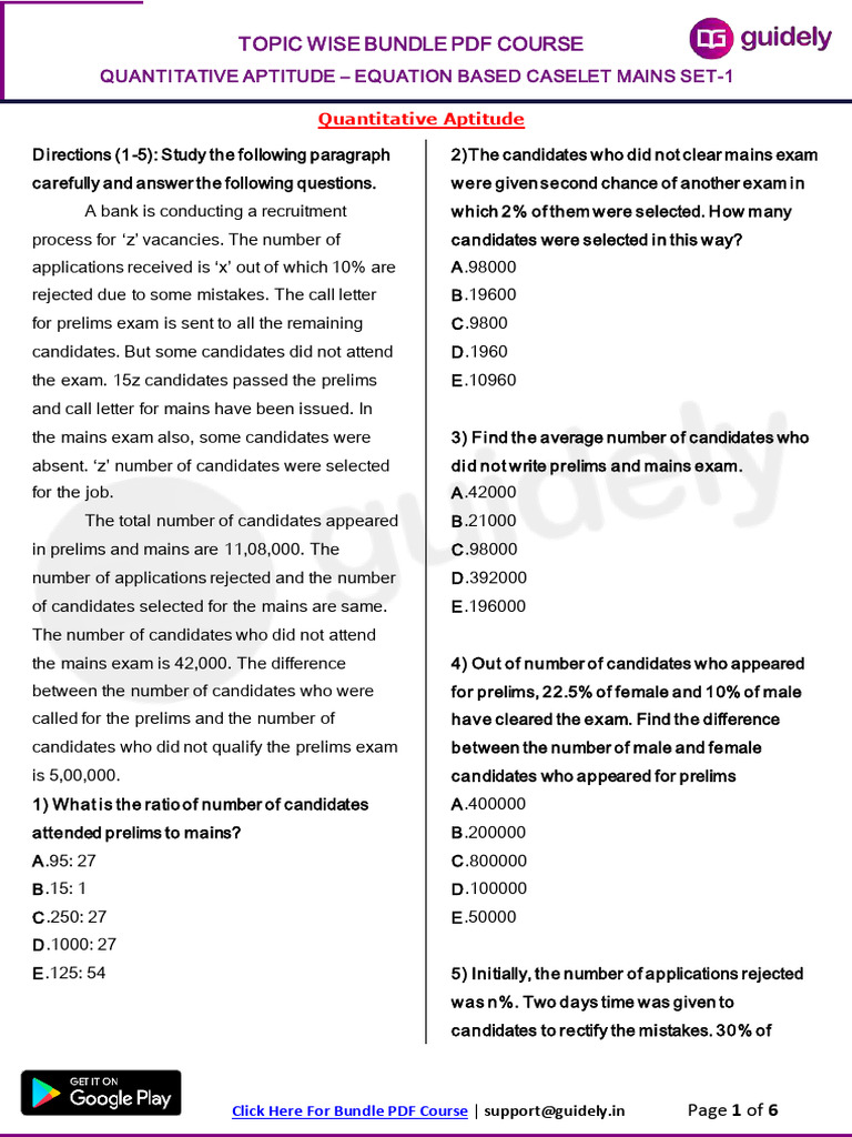 Equation Based Caselet | PDF | Teaching Methods & Materials
