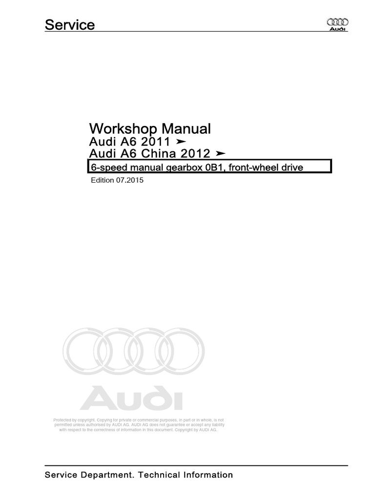 6-Speed Manual Gearbox 0B1, Front-Wheel Drive | PDF | Manual ...