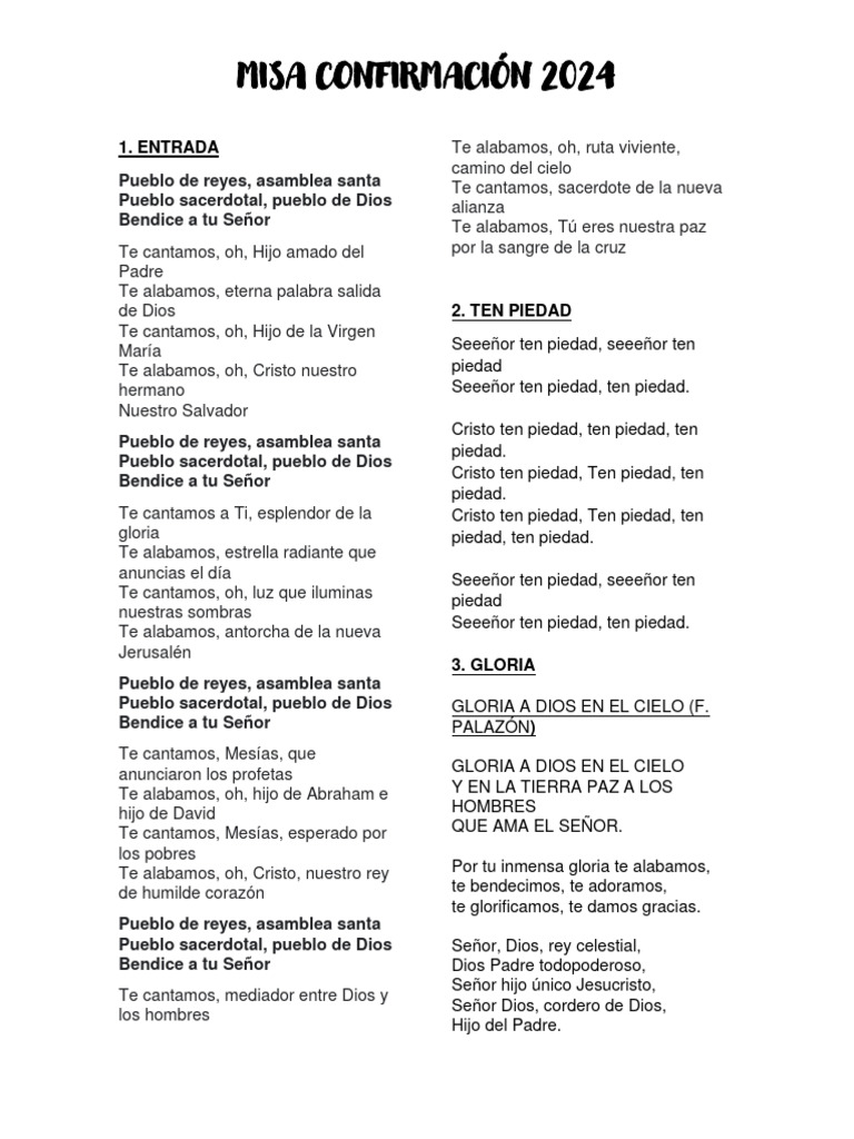 Misa de Confirmación 2024: Pueblo de Reyes | PDF | Misa (liturgia ...