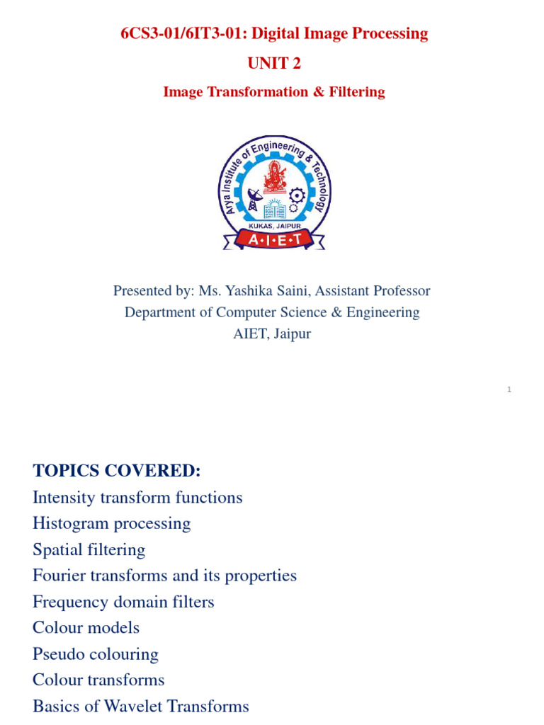 Dip Notes Unit 2 Pdf Digital Signal Processing Logarithm