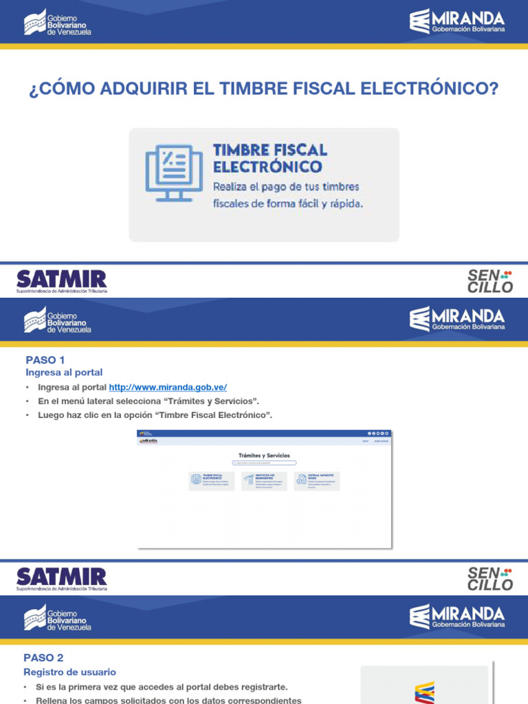 SATMIR_Instructivo_Timbre_Fiscal | PDF | Bancos | Contraseña