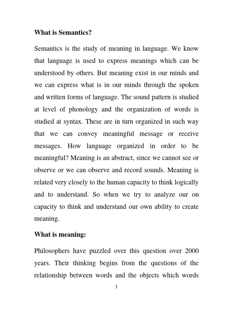 Semantics | PDF | Word | Grammatical Gender