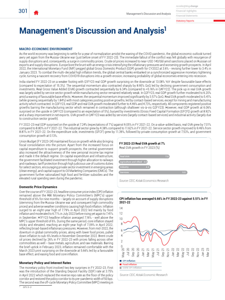 Managements Discussion and Analysis FY23 | Download Free PDF | Balance ...