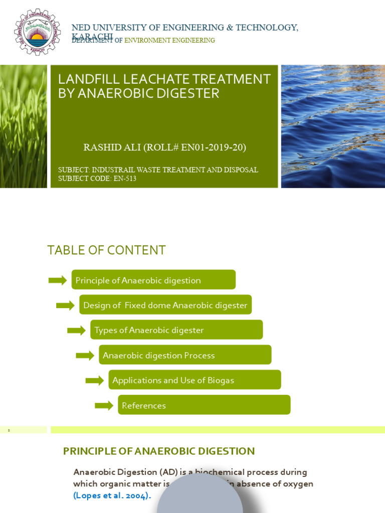 En 513 Presentation Rashid AliEN 01 | PDF | Anaerobic Digestion | Biogas