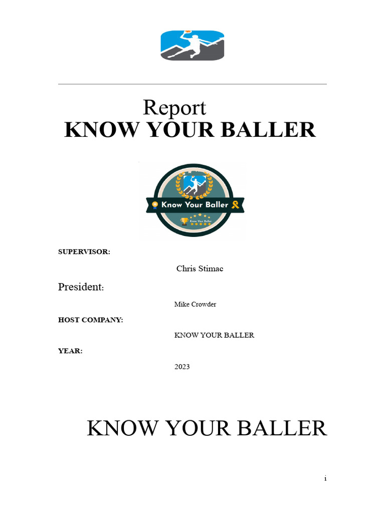 Know Your Baller USA Report | PDF | Understanding | Knowledge