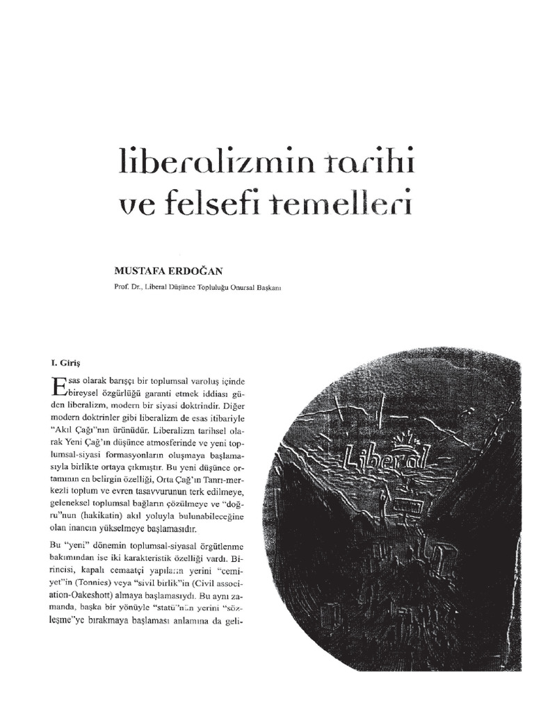 Liberalizmin Tarihi Ve Felsefi Temelleri (#431195) - 484754 | PDF